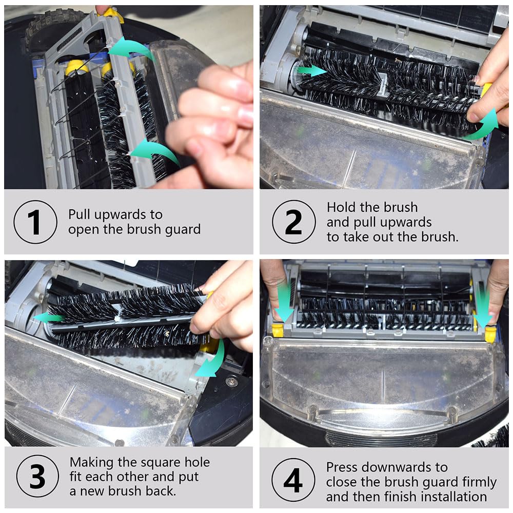 Neutop Replacement Brush Compatible with iRobot Roomba 675 677 671 670 665 655 645 694 692 614 Robot Vacuums ONLY, with 2 Bristle Brushes, 2 Flexible Beater Brushes, 2 Edge Sweeping Brushes, 2 Screws.