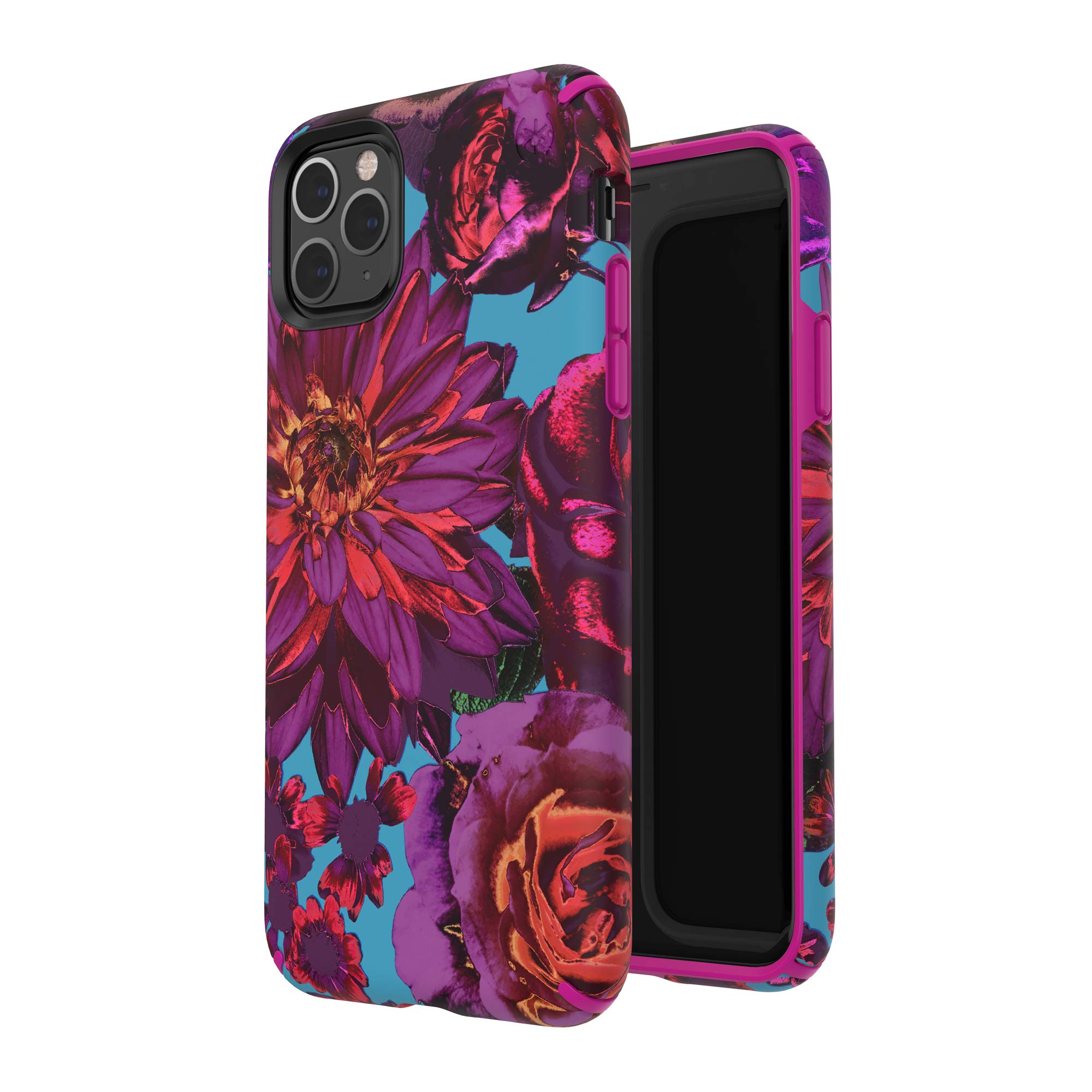 Speck Products Presidio Inked iPhone 11 Pro Max Case, HyperBloom Matte/Lipstick Pink (130030-8532)