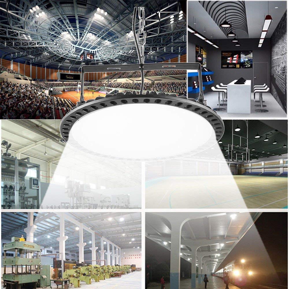 Donzake 200W UFO LED High Bay Light lamp Factory Warehouse Industrial Lighting 20000 Lumen 6000-6500K IP65 Warehouse LED Lights- Commercial Bay Lighting for Garage Factory Workshop Gym (200W 1pcs)