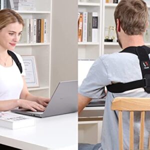 Schiara Posture Corrector for Men and Women, Comfortable Upper and Back Brace, Adjustable Back Straightener Support for Back, Shoulder and Neck