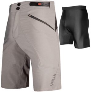 urban cycling apparel men's mtb mountain bike shorts with pad (x-large, grey)