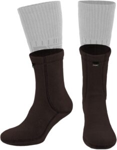 281z military warm 6 inch boot liner socks - outdoor tactical hiking sport - polartec fleece winter socks (medium, brown bear)