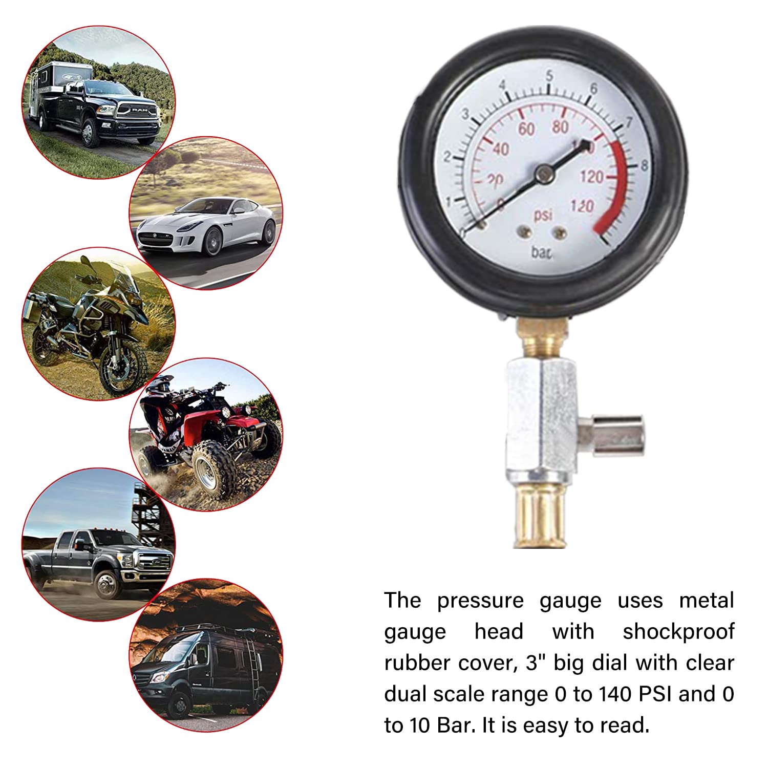 0-140 PSI Engine Oil PressureTester Gauge Kit TU-12A Automatic Transmission Diagnostic Test Tool 12 Pieces