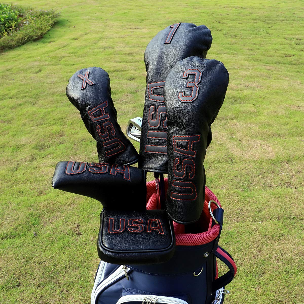 Golf Putter Cover Blade,USA Putter Headcovers Golf Club Head Covers for Putter Leather Golf Putter Head Covers with Magnetic for Odyssey Scotty Cameron