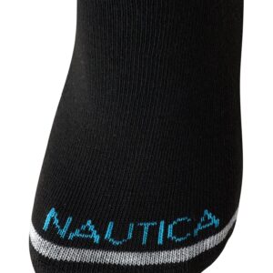 Nautica Women's Comfort Cushioned Quarter Cut Moisture Control Athletic Socks (6 Pack), Size 4-10, Black