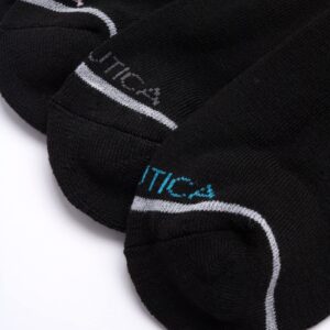 Nautica Women's Comfort Cushioned Quarter Cut Moisture Control Athletic Socks (6 Pack), Size 4-10, Black