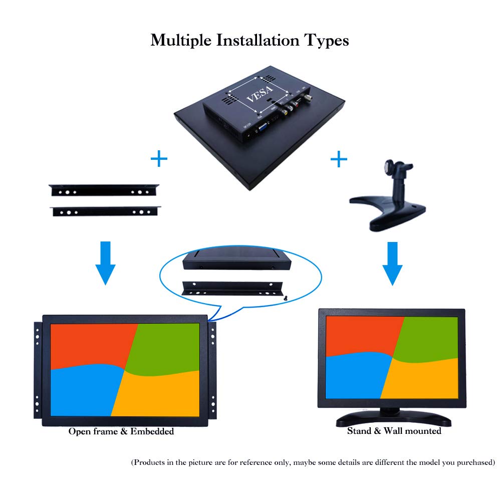 iChawk 10.1" inch PC Display 1280x800 16:10 720p Widescreen HDMI-in VGA USB Metal Shell Embedded Open Frame Driver Free Ten-Point Capacitive Touch Monitor LCD Screen with Built-in Speaker K101MT-59C