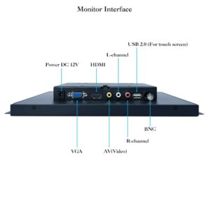 iChawk 10.1" inch PC Display 1280x800 16:10 720p Widescreen HDMI-in VGA USB Metal Shell Embedded Open Frame Driver Free Ten-Point Capacitive Touch Monitor LCD Screen with Built-in Speaker K101MT-59C