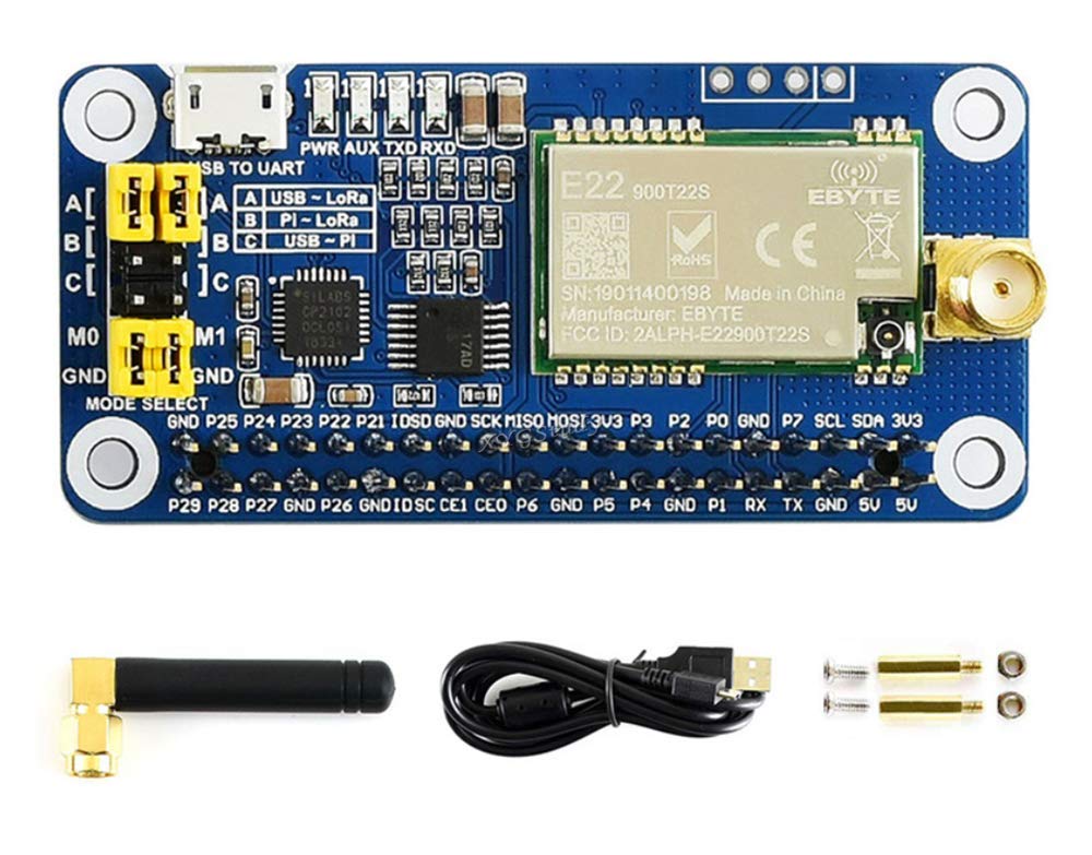 SX1262 LoRa HAT Covers 915MHz Frequency Band with Spread Spectrum Modulation Supports Raspberry Pi 1 2 3 4 Series Boards with UART Interface for STM32 @XYGStudy