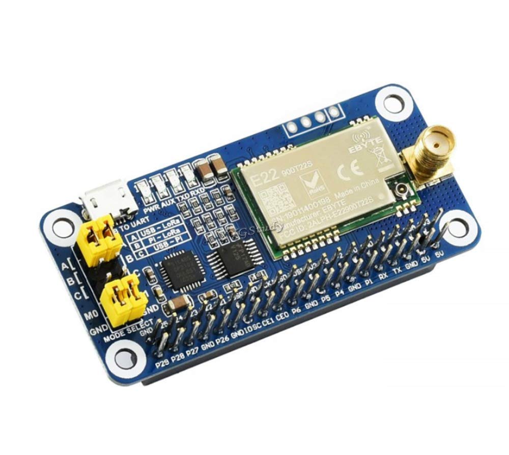 SX1262 LoRa HAT Covers 915MHz Frequency Band with Spread Spectrum Modulation Supports Raspberry Pi 1 2 3 4 Series Boards with UART Interface for STM32 @XYGStudy