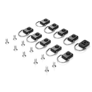 10Pcs Kayak Safety Fitting Boat Fishing Black Rigging D Ring with M6 Screws Used with a Paddle Leash for Canoe Bungee Kit Accessory