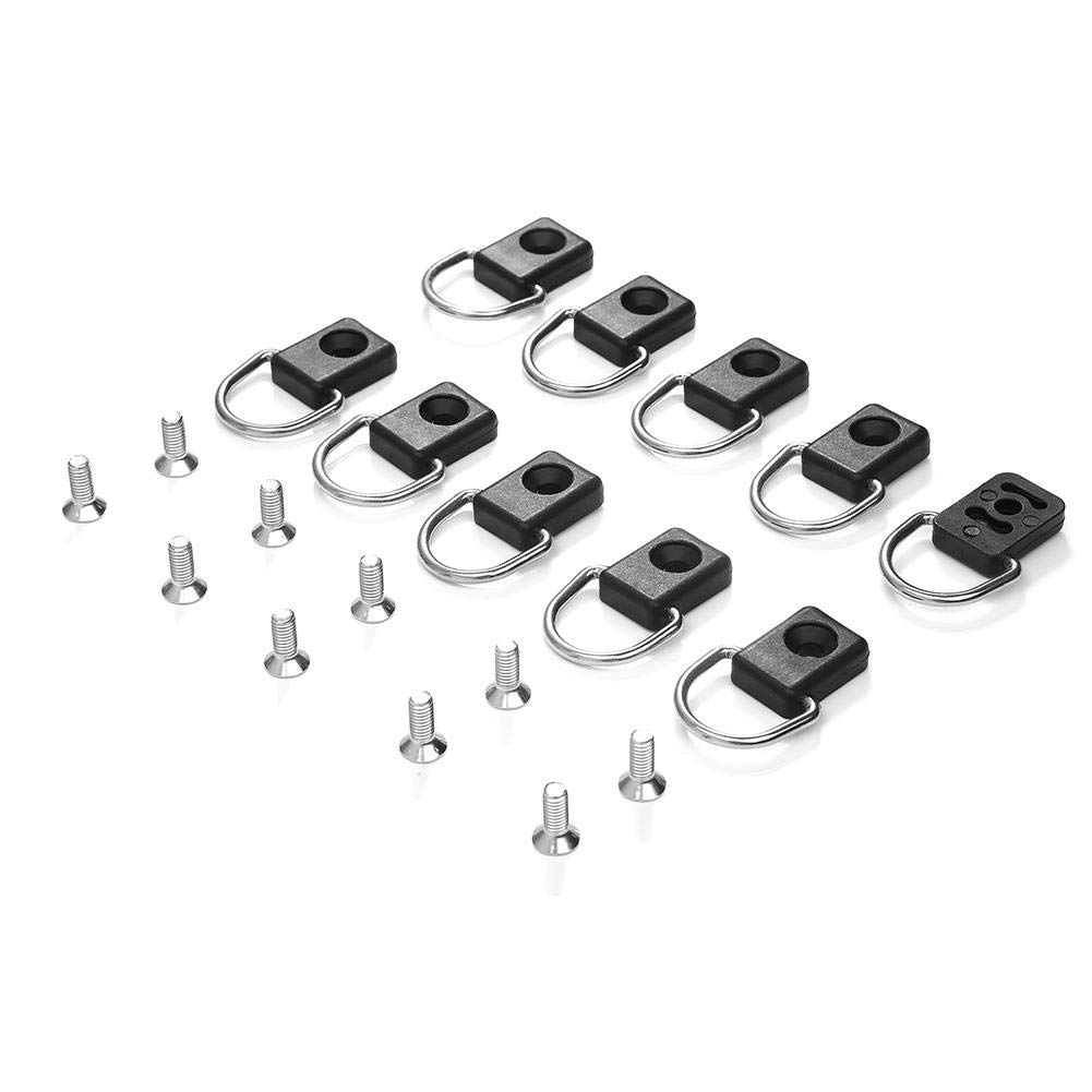 10Pcs Kayak Safety Fitting Boat Fishing Black Rigging D Ring with M6 Screws Used with a Paddle Leash for Canoe Bungee Kit Accessory