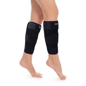 2u2o calf brace (pair) - adjustable shin splint compression support for calf pain relief, recovery, sprain, swelling, tennis leg, lower leg wrap - calf sleeve for men or women - universal size