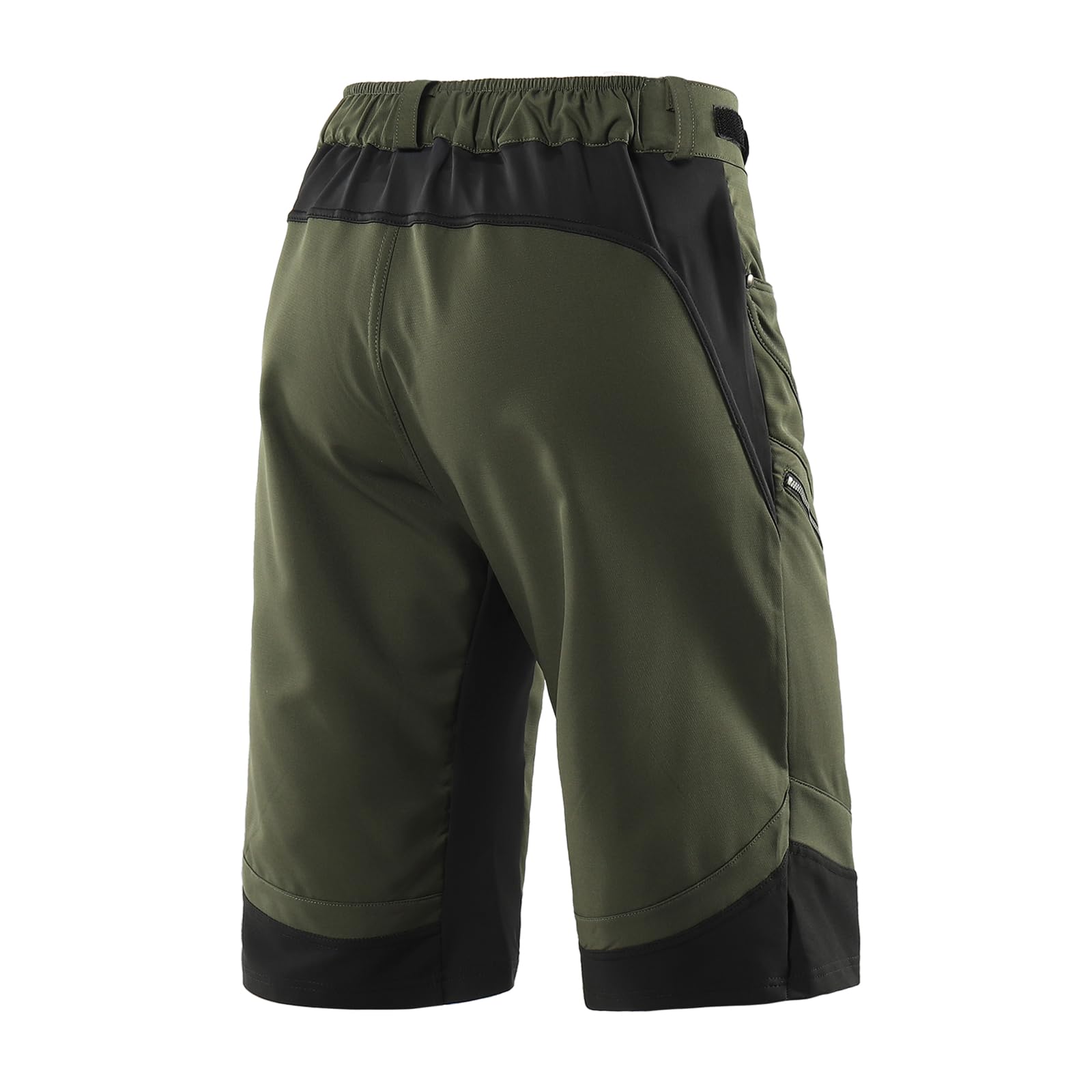 ARSUXEO Men's Loose Fit Cycling Shorts Mountain Bike Shorts Water Ressistant 1903 Army Green Size Medium