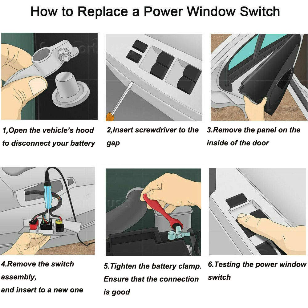 Driver Door Master Power Window Switch Compatible for 2011-2014 Jeep Grand Cherokee Dodge Durango Replace OE # 68086693AC 68086693AD- Double Auto 11 PINS, Please Check OE Number and Plug PINS