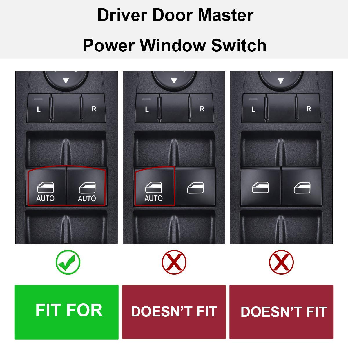 Driver Door Master Power Window Switch Compatible for 2011-2014 Jeep Grand Cherokee Dodge Durango Replace OE # 68086693AC 68086693AD- Double Auto 11 PINS, Please Check OE Number and Plug PINS