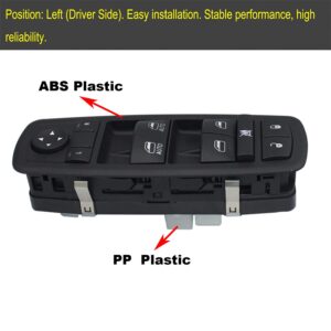 Driver Door Master Power Window Switch Compatible for 2011-2014 Jeep Grand Cherokee Dodge Durango Replace OE # 68086693AC 68086693AD- Double Auto 11 PINS, Please Check OE Number and Plug PINS