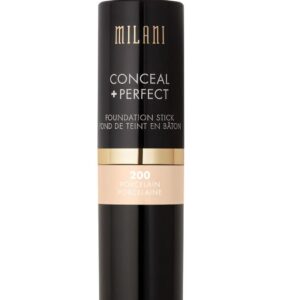 Milani Conceal + Perfect Foundation Stick - Porcelain (0.46 Ounce) Vegan, Cruelty-Free Cream Foundation - Cover Under-Eye Circles, Blemishes & Skin Discoloration for a Flawless Finish