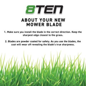 8TEN LawnRAZOR Mower Blade for AYP Craftsman Husqvarna 22 inch Deck 701213 850973 532406713 (Medium Lift) 3 Pack