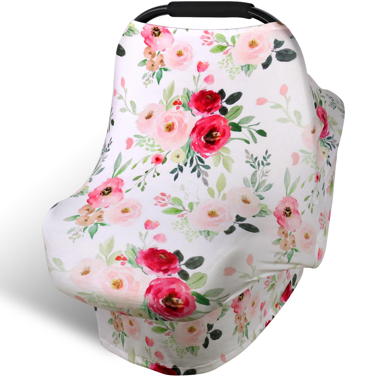 Car Seat Covers for Babies, Rquite Nursing Covers Breastfeeding Scarf, Infant Carseat Canopy, Stretchy Soft Breathable Multi-Use Cover Ups for Stroller High Chair Shopping Cart