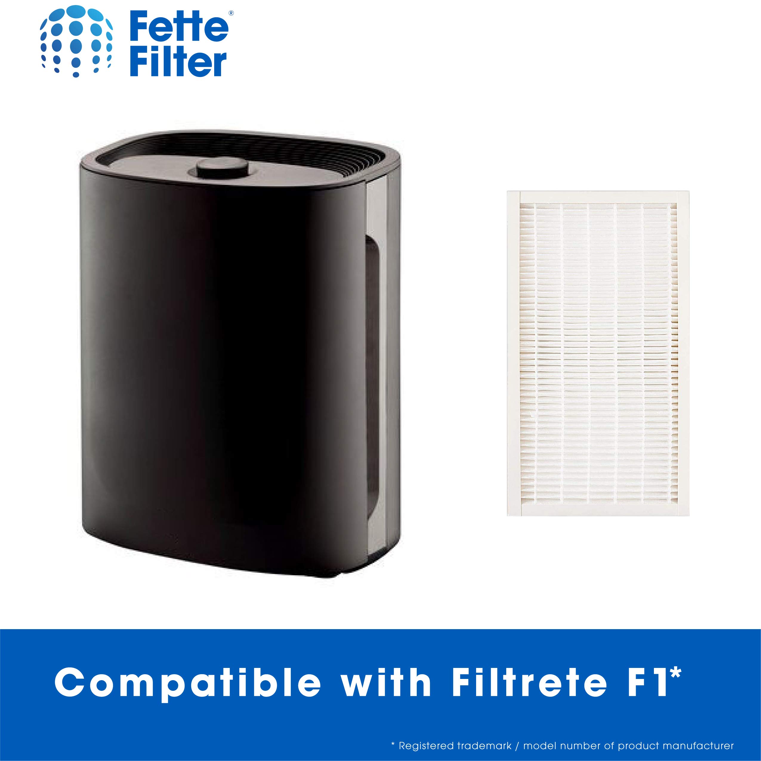 Fette Filter - 4 True HEPA Filters Compatible with 3M Filtrete F1 Replacement Filter for Purifier FAP-C01-F1,FAP-T02-F1, FAP-C01BA-G1, FAP-T02WA-G1, FAP-ST02W FAP-ST02N Compare to Part # FAPF-F1-A F1