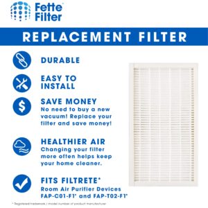 Fette Filter - 4 True HEPA Filters Compatible with 3M Filtrete F1 Replacement Filter for Purifier FAP-C01-F1,FAP-T02-F1, FAP-C01BA-G1, FAP-T02WA-G1, FAP-ST02W FAP-ST02N Compare to Part # FAPF-F1-A F1