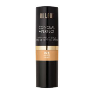 Milani Conceal + Perfect Foundation Stick - Amber (0.46 Ounce) Vegan, Cruelty-Free Cream Foundation - Cover Under-Eye Circles, Blemishes & Skin Discoloration for a Flawless Finish