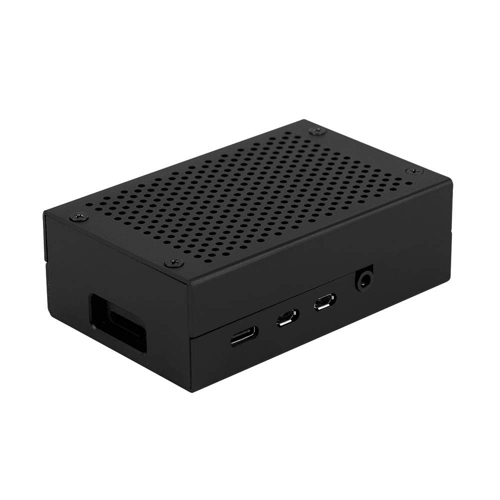 ZkeeShop Protective Case Aluminum Case with Heatsink Compatible for Raspberry Pi 4 Model B (Not Include Raspberry Pi Board) (Black)