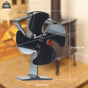 Tomersun 4 Blades Heat Powered Stove Fireplace Fan for Home Wood Log Burning Fireplace Circulating Warm Air Saving Fuel Efficiently