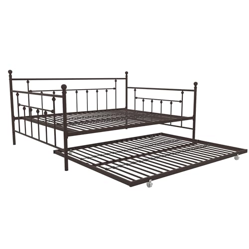 DHP Manila Metal Daybed and Trundle, Queen, Bronze