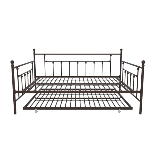 DHP Manila Metal Daybed and Trundle, Queen, Bronze