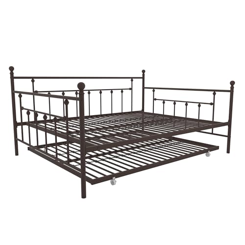 DHP Manila Metal Daybed and Trundle, Queen, Bronze