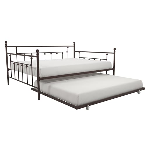 DHP Manila Metal Daybed and Trundle, Queen, Bronze