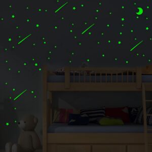 Realistic Glow in The Dark Stars and Moon, 500pcs Glow Stars and Shooting Star, Adhesive Glow Stars for Kids Bedroom,Luminous Stars Stickers Create a Realistic Starry Sky,Room Decor,Wall Stickers