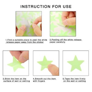 Realistic Glow in The Dark Stars and Moon, 500pcs Glow Stars and Shooting Star, Adhesive Glow Stars for Kids Bedroom,Luminous Stars Stickers Create a Realistic Starry Sky,Room Decor,Wall Stickers