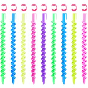 40 pieces spiral hair perm rod spiral rod plastic long barber hairdressing styling curling perm rod hair rollers salon tools for women girls (6.10 x 0.24 inch)