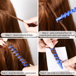 40 Pieces Spiral Hair Perm Rod Spiral Rod Plastic Long Barber Hairdressing Styling Curling Perm Rod Hair Rollers Salon Tools for Women Girls (6.10 x 0.24 Inch)