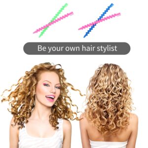 40 Pieces Spiral Hair Perm Rod Spiral Rod Plastic Long Barber Hairdressing Styling Curling Perm Rod Hair Rollers Salon Tools for Women Girls (6.10 x 0.24 Inch)