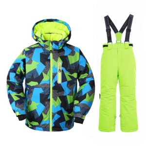 boys ski jacket snow jacket pants suits windproof waterproof winter coats 25gr,8