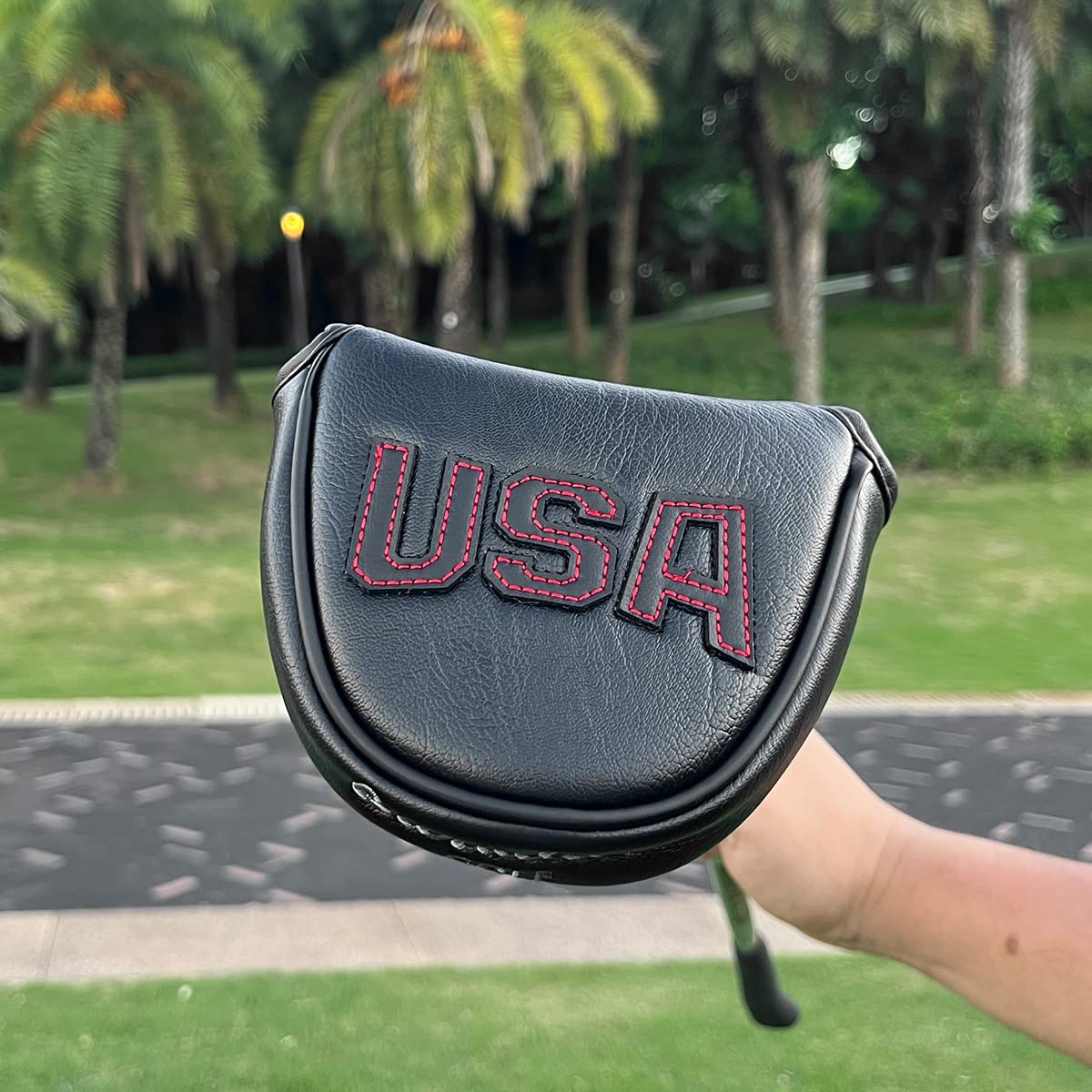 Golf Putter Cover, Putter Headcovers Golf Club Head Covers Putter Headcover for Blade Leather Golf Mallet Putter Head Covers with Magnetic for All Brands USA Style