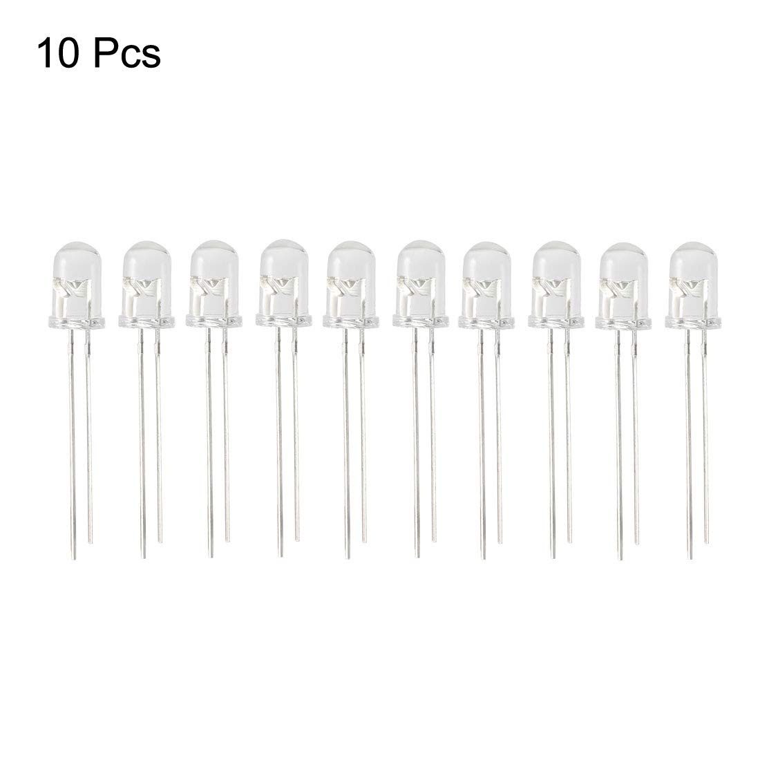 uxcell 10pcs Photosensitive Diode Photodiodes Light Sensitive Sensors,5mm Clear Round Head Receiver Diode