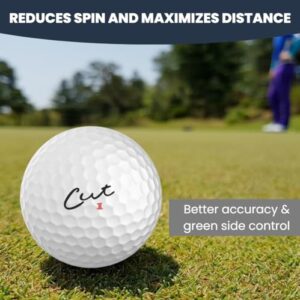 Cut DC Dual Core Golf Balls - Premium, Soft Core - Offers Decreased Ball Spin & Improved Golf Shot Accuracy and Control - 4 Piece Construction Designed for Players of All Levels (One Dozen)