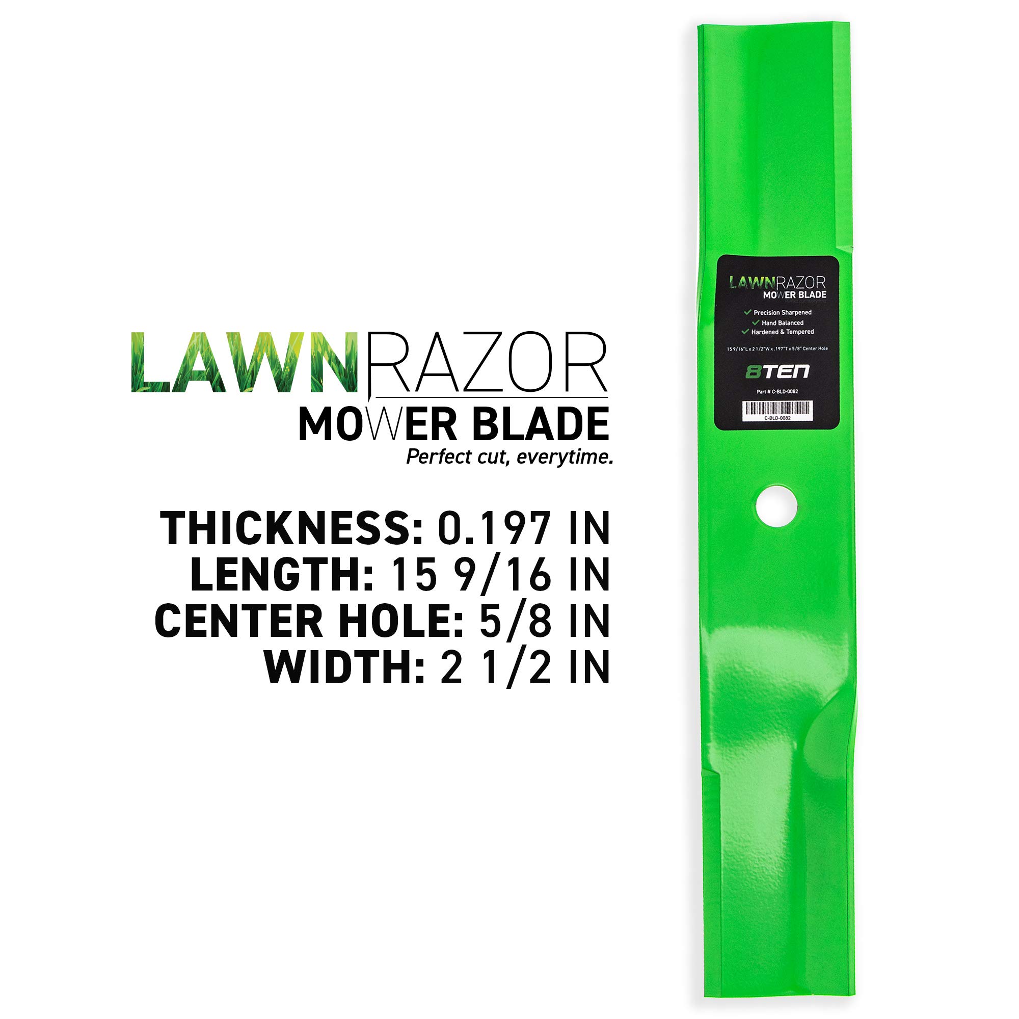 8TEN LawnRAZOR Mower Blade Set for Toro TimeCutter 44 inch Deck 106-0630 54-0010 54-0010-03 55-4940 (Low-Lift)