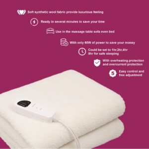 AIDENCOX | 2in1 Deluxe Ultra-Thick Fleece Spa Massage Table Warmer & Cover,Use As A Bed Blanket Warmer