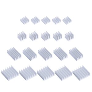 geeekpi heatsink for raspberry pi 4, 20pcs pi 4 aluminum heatsinks with thermal conductive adhesive tape for raspberry pi 4 model b (raspberry pi board is not included)