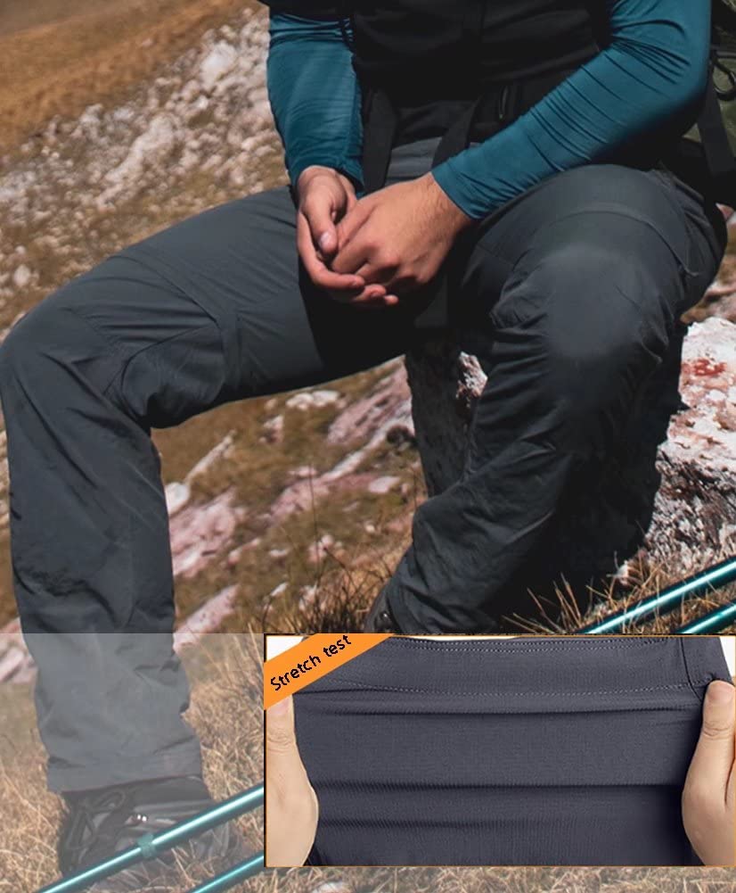 BIYLACLESEN Tactical Pants Men Lightweight Camping Pants Cargo Pants Men Hiking Pants Mens Outdoor Pants Work Pants for Men Quick Dry Pants Men Fishing Multi Pockets