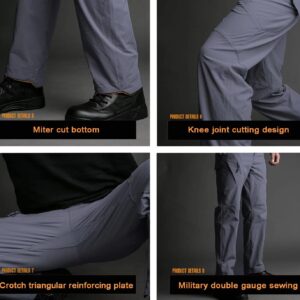 BIYLACLESEN Tactical Pants Men Lightweight Camping Pants Cargo Pants Men Hiking Pants Mens Outdoor Pants Work Pants for Men Quick Dry Pants Men Fishing Multi Pockets