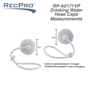 RecPro White Carded Drinking Water Hose Storage Cap | Hose Plug | 3/4 Male and Female (2 Cap)