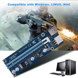 Mini PCI E to PCI Express16x Extender Riser Adapter, SATA Power Cord Converter for Video Card Mining Adopt 4 Solid-State Capacitors, 6pin Interface on The Graphics Card etc.