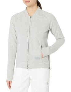 puma golf 2020 women's bomber jacket, light gray heather, x small